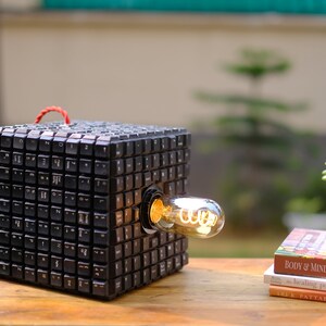 EDISON KUBE LAMP | Recycled Computer Keyboard Keys Filament Light | Uk ...