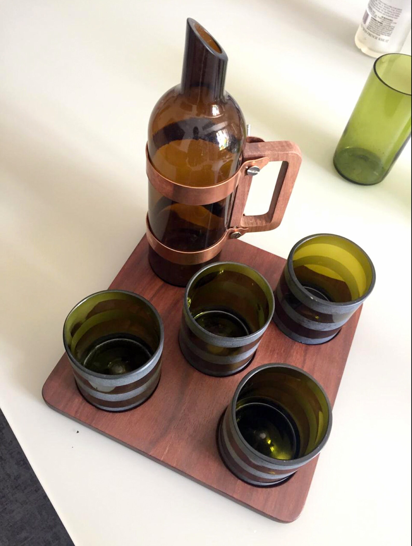 Water Jug Table Set With 10 Ounce 300 Ml Wine Bottle Glasses | Etsy