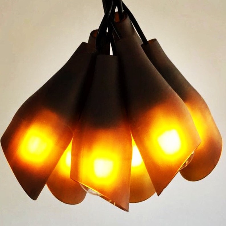 FROSTED AMBER LIGHT Fixture Chandelier Ceiling Lamp Made - Etsy