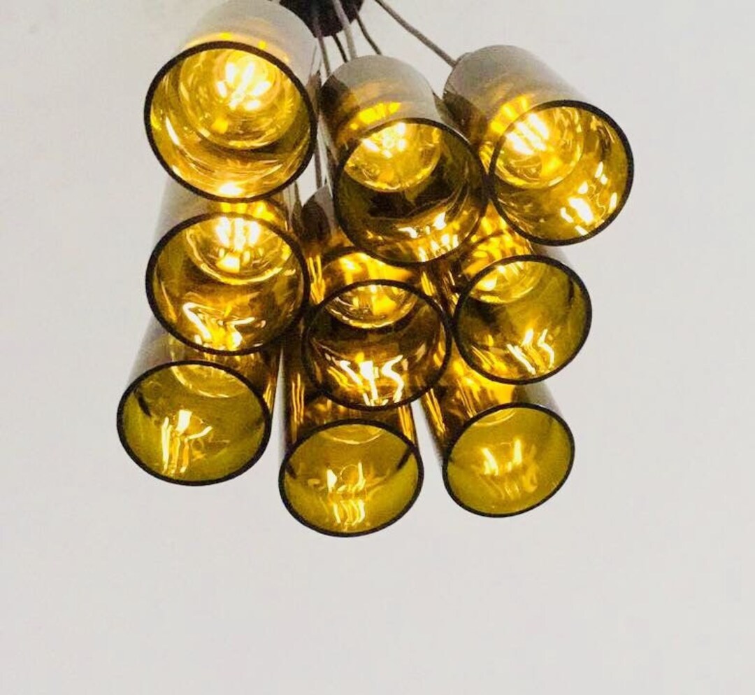 WINE BOTTLE Chandelier - Ceiling Light Fixture for Home, Dining, Bar ...