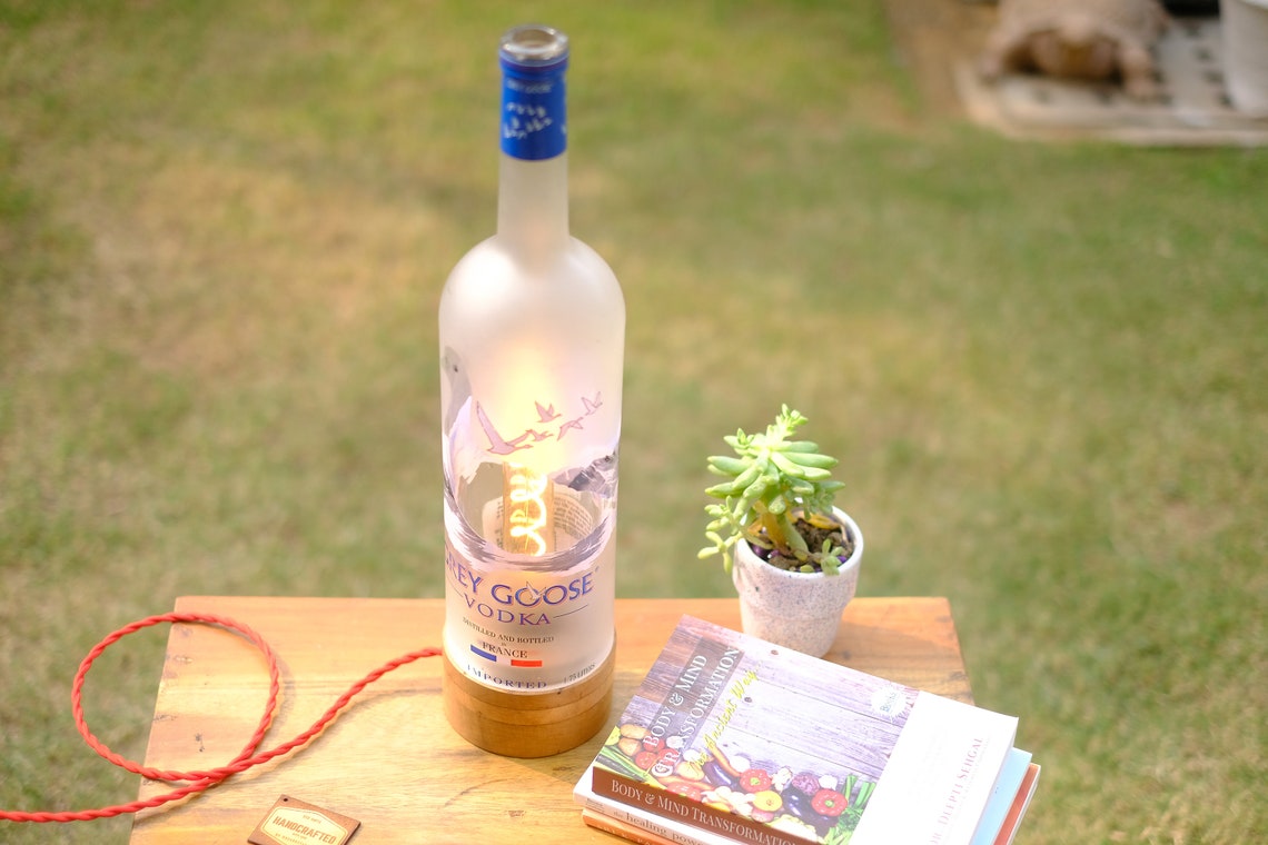 LARGE GREY GOOSE 1.75 Litre Bottle Table Lamp Light With Uk | Etsy