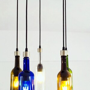 BOTTLE LIGHT FIXTURE - Colourful Chandelier Made From Wine and Vodka ...