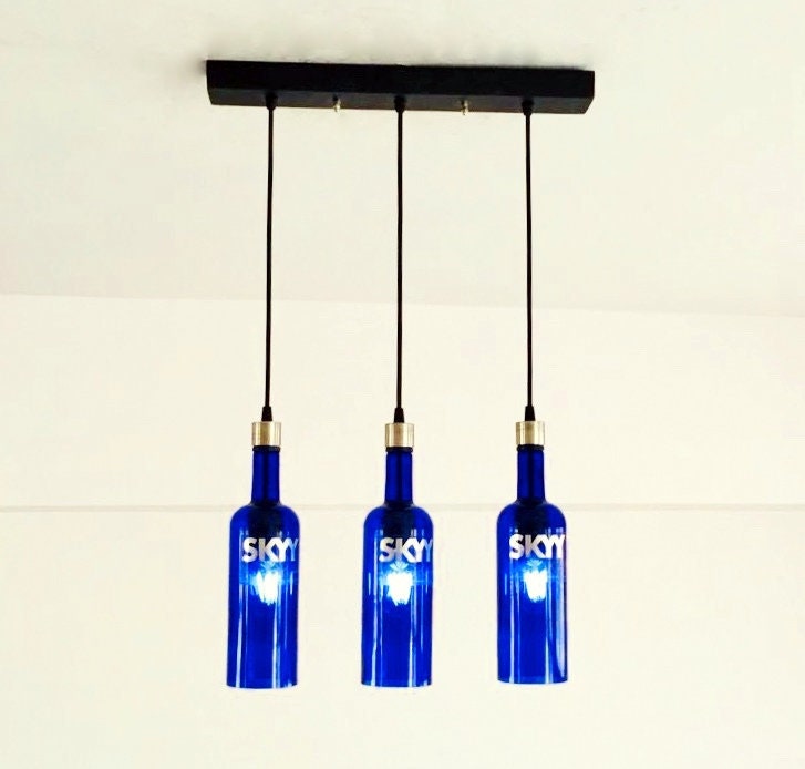 SKYY VODKA BOTTLE Industrial Light Fixture Chandelier - Etsy