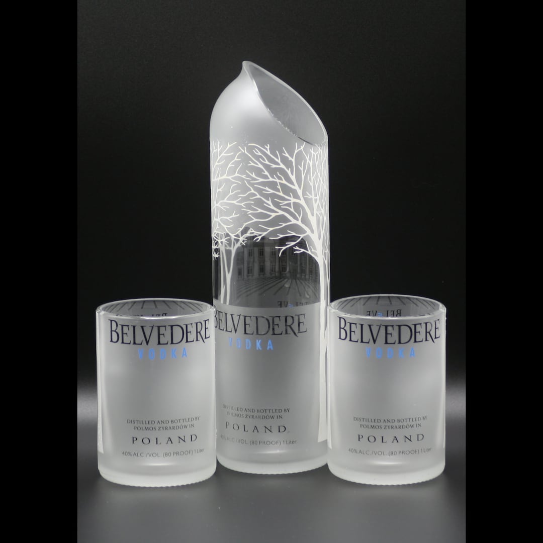 Upcycled Drinkware Set | Repurposed Vodka Bottle | Sustainable ...
