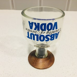 Absolut Vodka Glasses, Blue Lettering, Repurposed From Absolut Classic ...