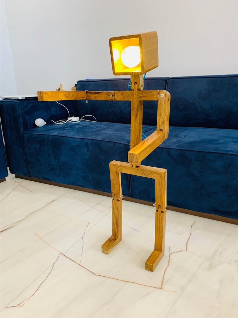 HANDCRAFTED WOODEN ROBOTIC Lamp Kit Reclaimed Vintage Focus | Etsy