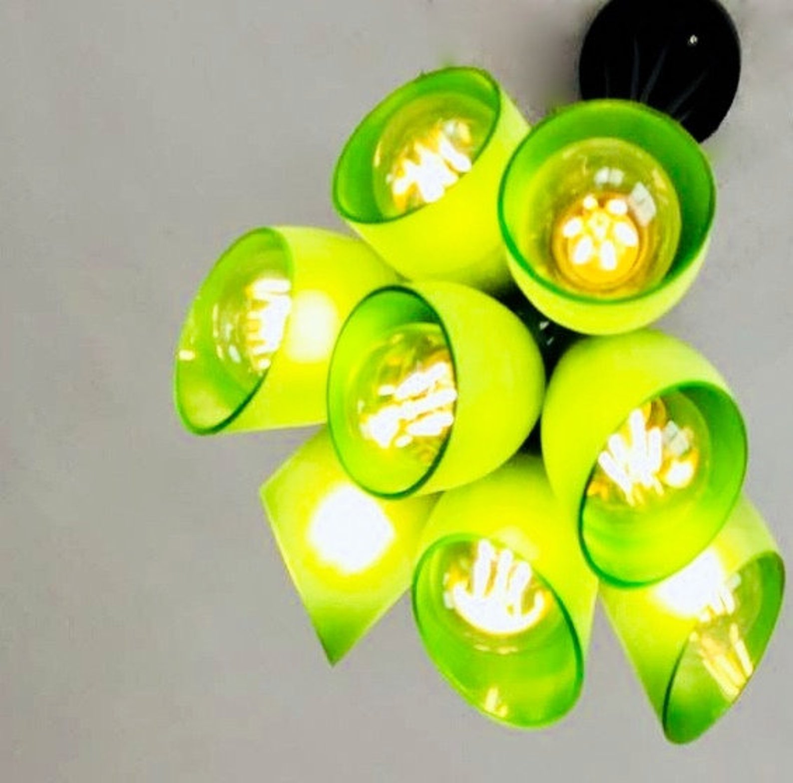 FROSTED GREEN LIGHT Fixture Chandelier Ceiling Lamp Made - Etsy