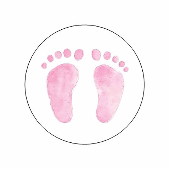 Baby Pink Feet Stickers Set of 24 - Etsy