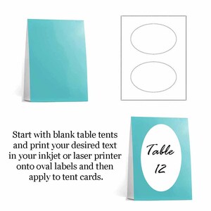 Table Tent Cards in Misty Blue - Etsy