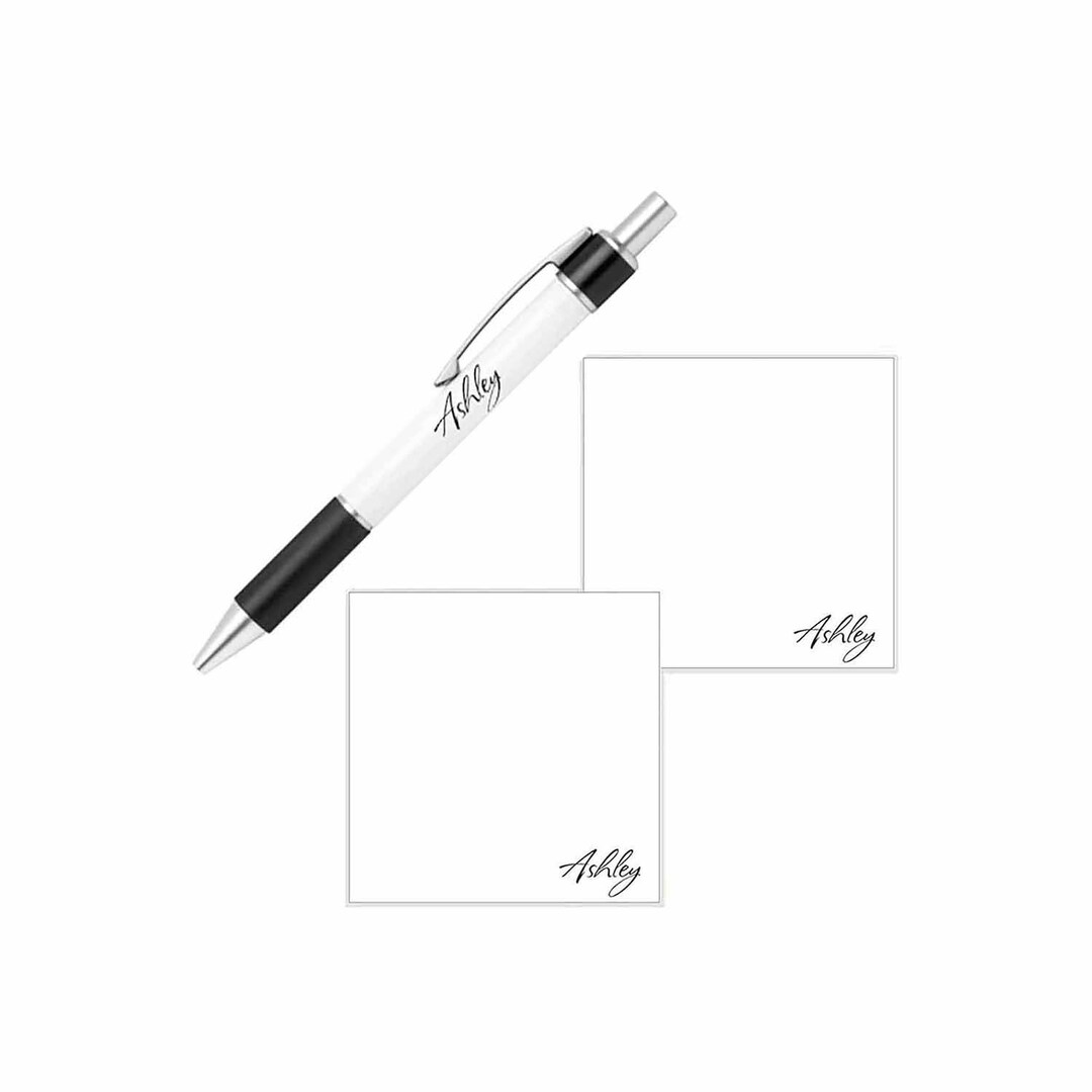 Personalized White Post-it® Notes and Pen Set - Etsy
