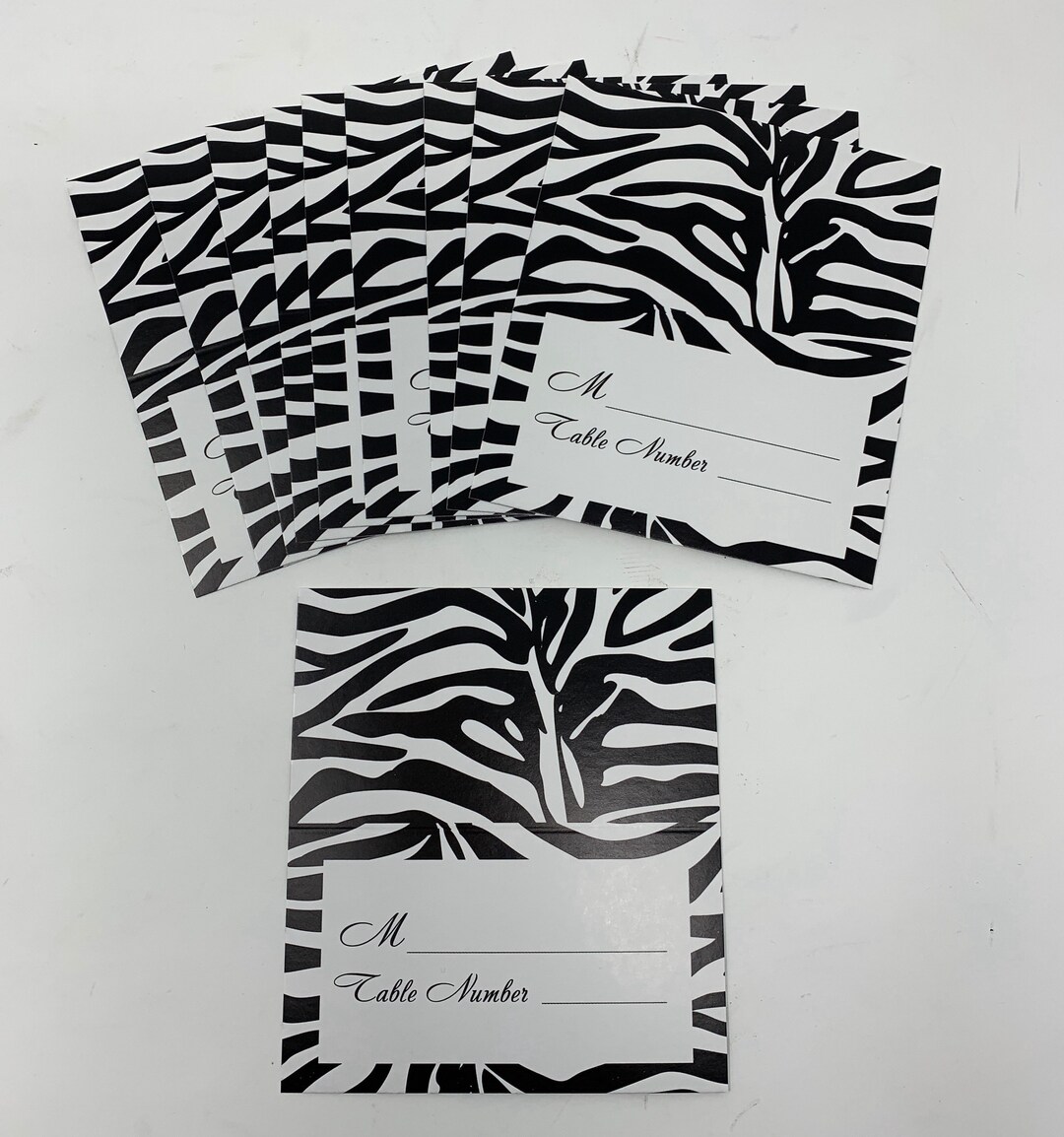 Zebra Print Place Cards With Table Number - Etsy
