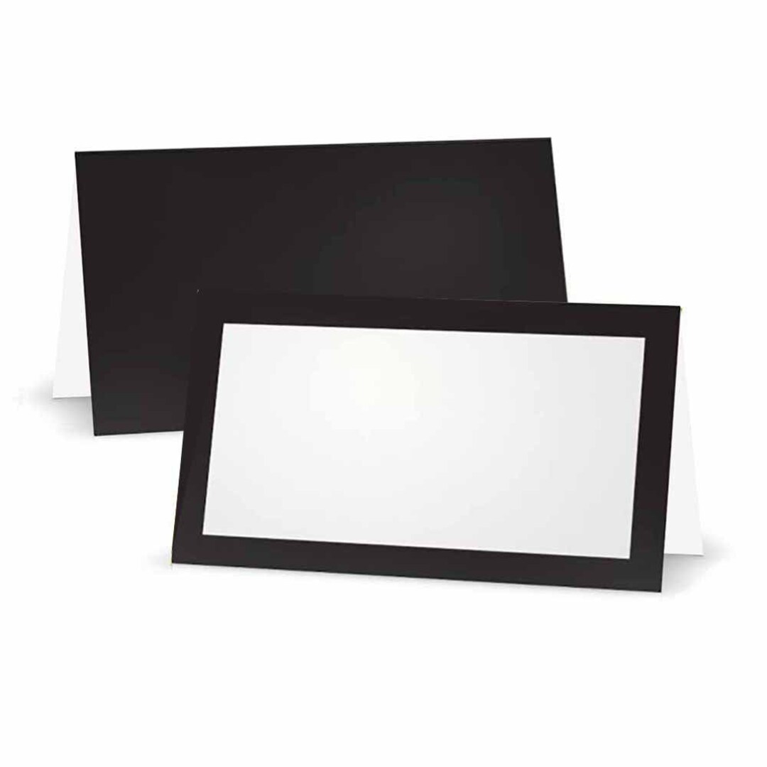 Black Place Cards - Tent Style - Etsy