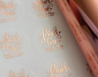Foiled Round Wedding Labels Wedding Favour Label Foiled - Etsy