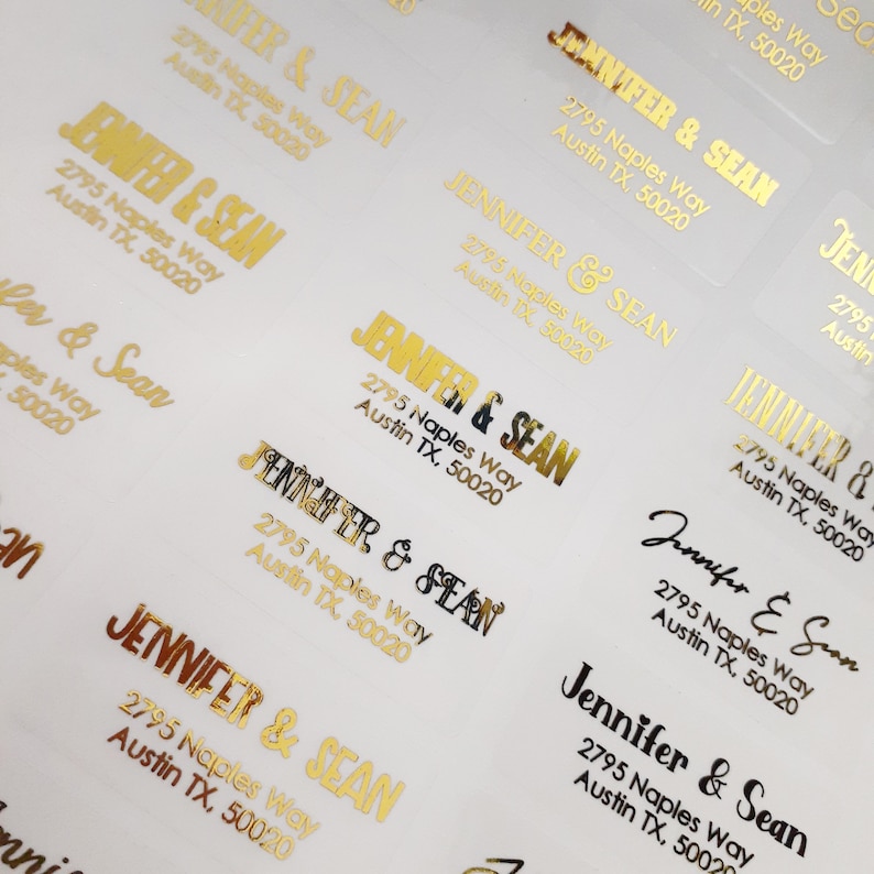 1x2 Inch Guest Address Labels Foil Color Labels Gold - Etsy