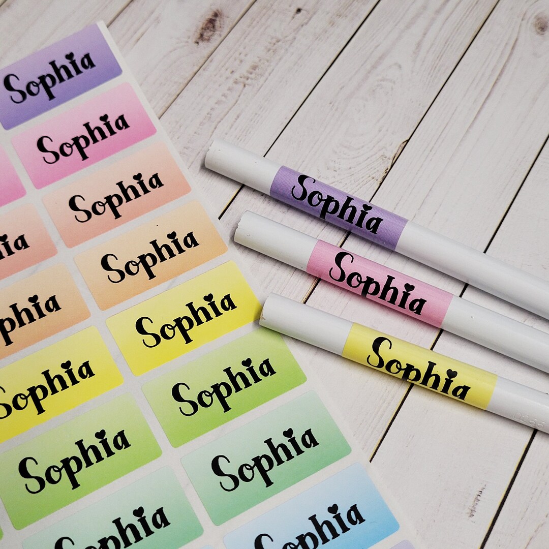 Waterproof Rainbow Name Labels, Medium Size - Etsy