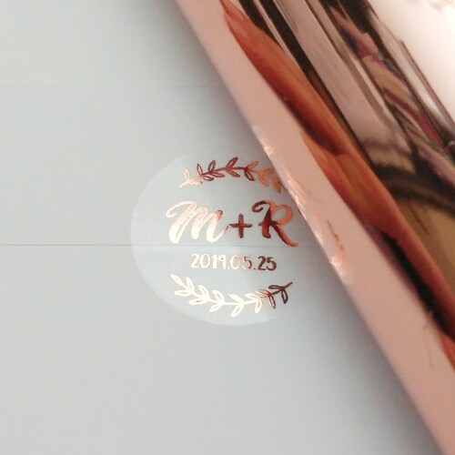 Foiled Round Wedding Labels Wedding Favour Label Foiled - Etsy