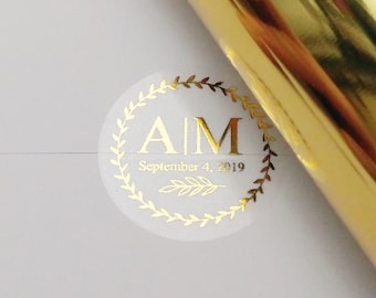 Foiled Round Wedding Labels Wedding Favour Label Foiled | Etsy