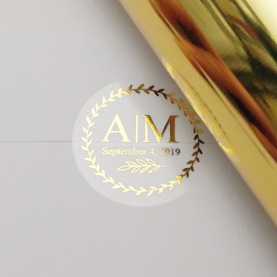 Foiled Round Wedding Labels Wedding Favour Label Foiled | Etsy