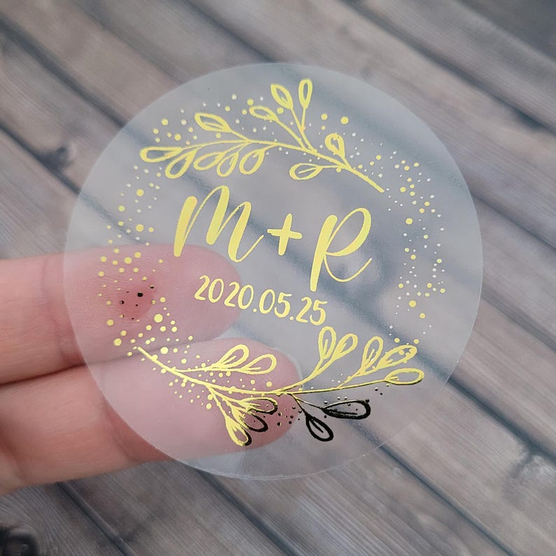 Custom Clear Stickers for Weddings & Events - Personalized Labels for ...