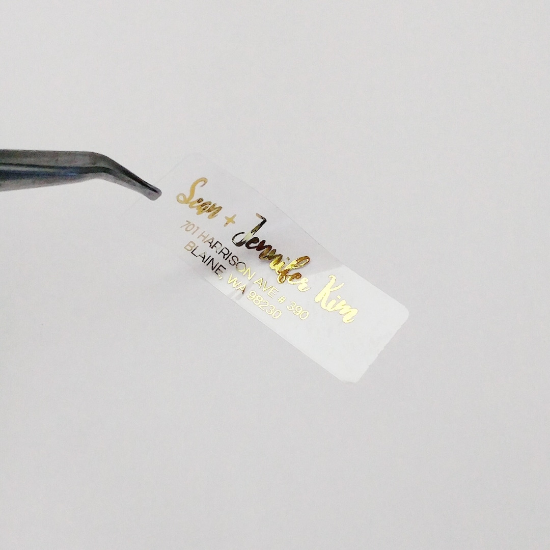 Gold Foil Return Address Labels, Custom Address Stickers, Return ...