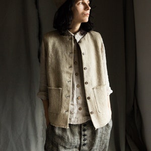 Womens Wool and Hemp Winter Vest GRAIN. Natural Grey Warm Vest Woolen ...