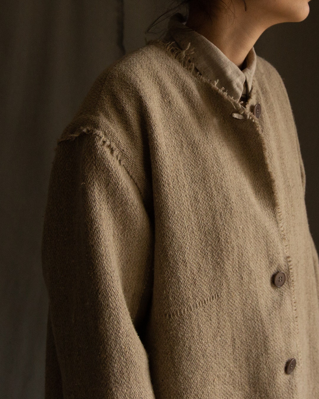 Natural Grey Hemp and Wool Coat HARVEST. Woolen Coat Trench - Etsy