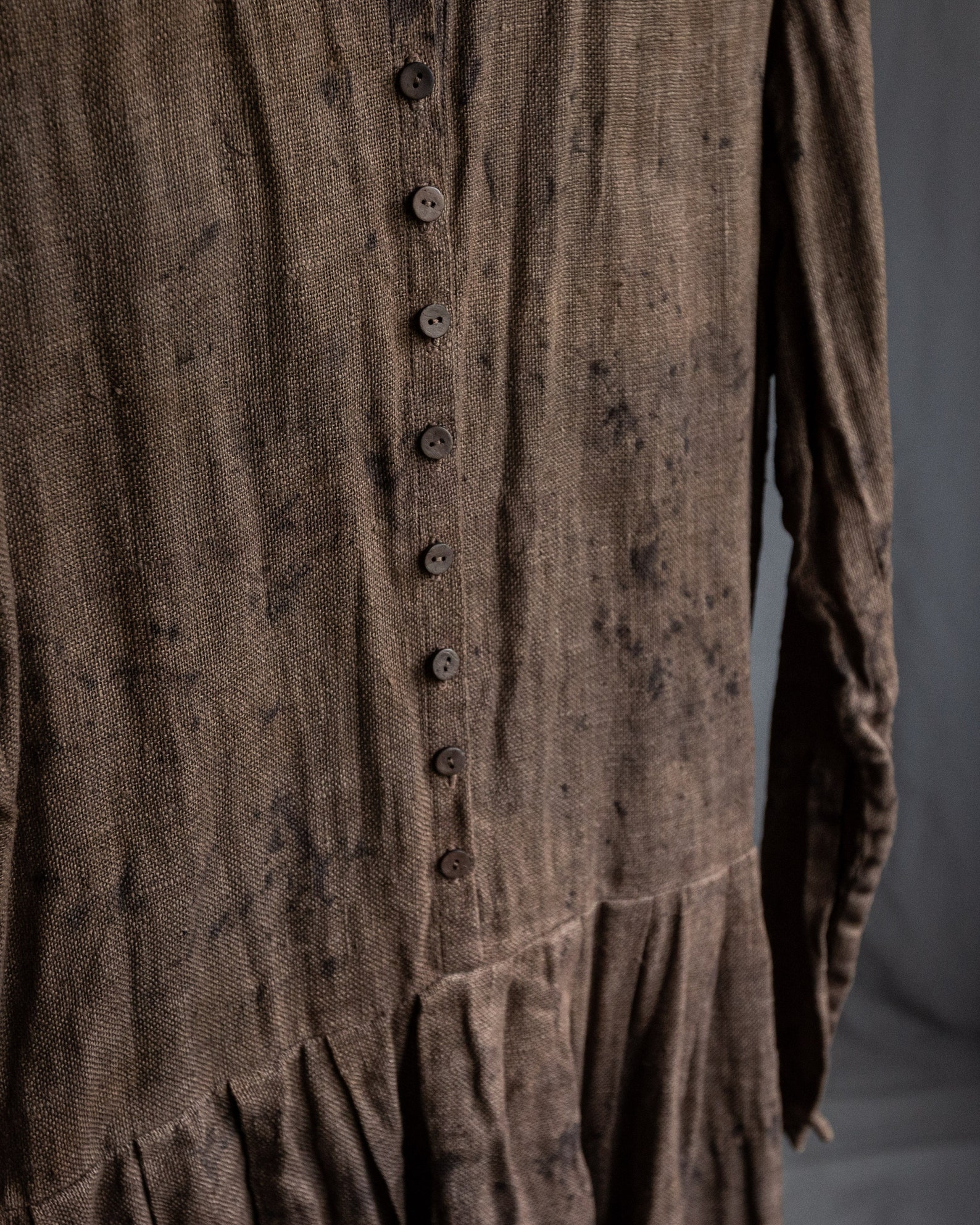 Naturally dyed linen dress POEM. Linen womens clothing flax | Etsy