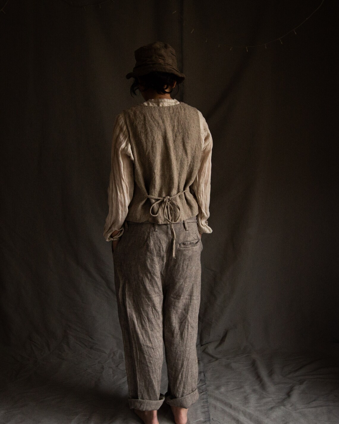 Grey Linen Pants HEMINGWAY. Buttoned Trousers Woolen Pants - Etsy