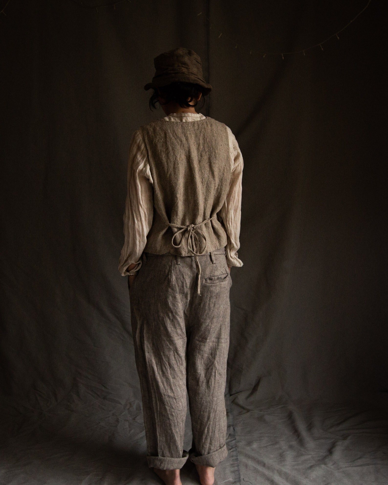 Grey Linen Pants HEMINGWAY. Buttoned Trousers Woolen Pants - Etsy