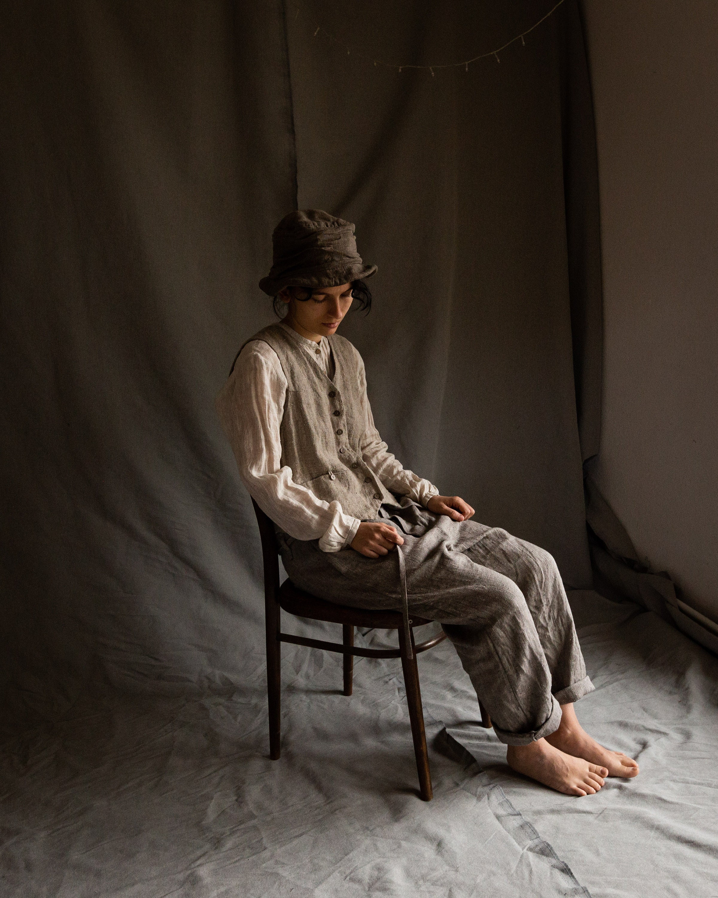 Grey Linen Pants HEMINGWAY. Buttoned Trousers Woolen Pants - Etsy