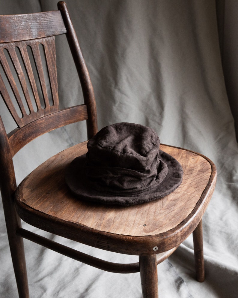 Over Dyed Fedora Hat TOPINAMBUR. Natural Linen Gothic Dark | Etsy
