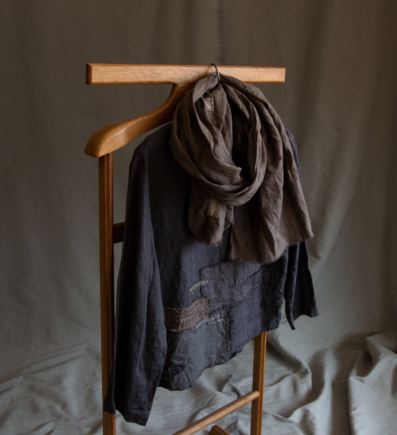 Brown Linen Patched Scarf INSPIRATION - Etsy
