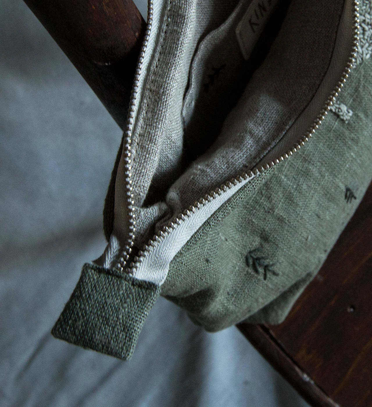 Linen Embroidered Bag Linen Pouch Linen Organiser Rustic Bag | Etsy