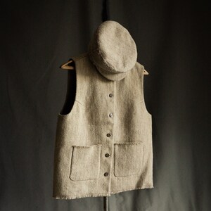Womens Wool and Hemp Winter Vest GRAIN. Natural Grey Warm Vest Woolen ...