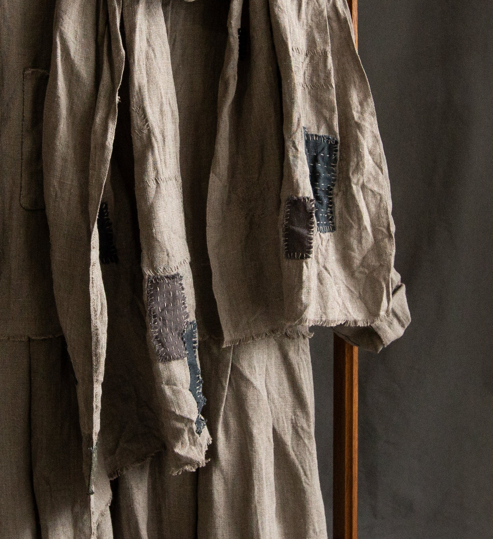 Heavy Linen Patched Scarf INSPIRATION. Linen Shawl Patchwork | Etsy