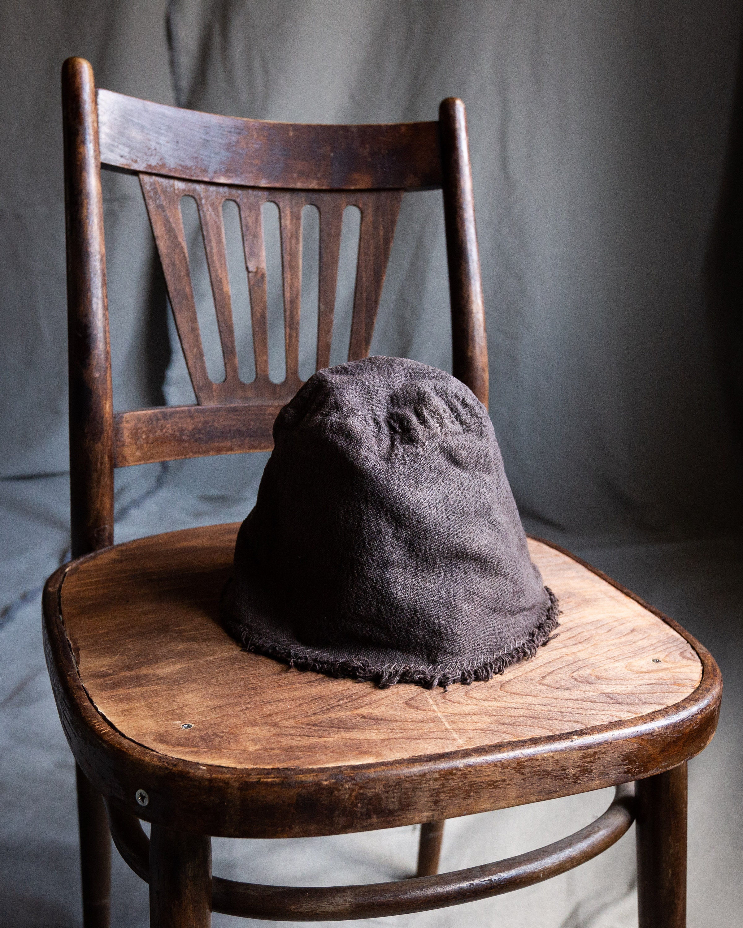 Naturally dyed purplish grey hat CLAY. Linen hat organic eco | Etsy