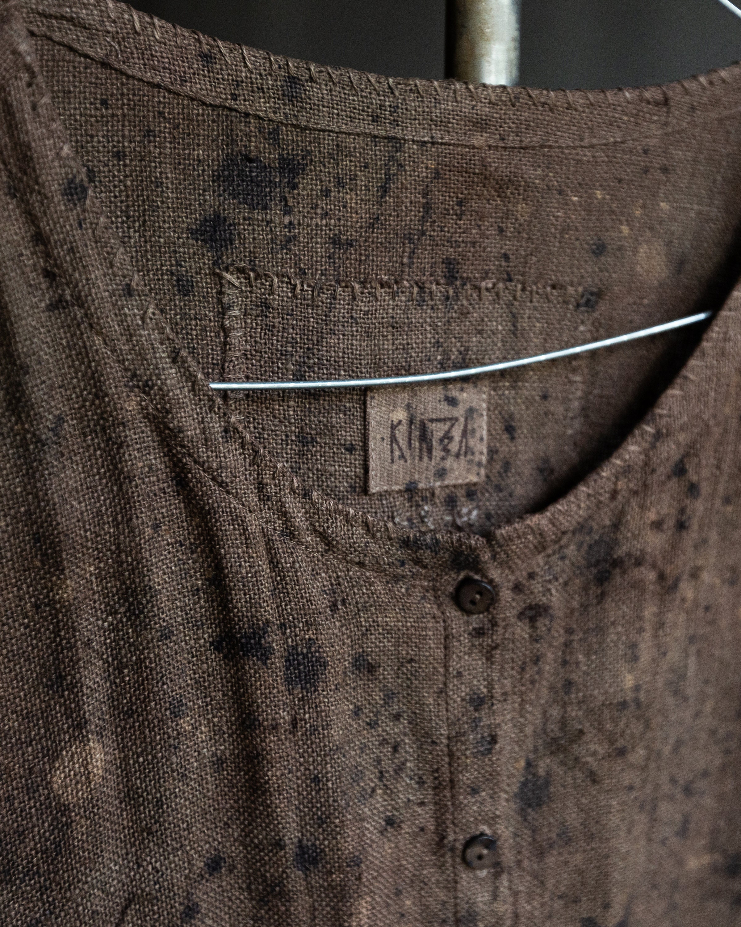 Naturally Dyed Splotchy Sackcloth LITTLE CARDI. Linen Women - Etsy