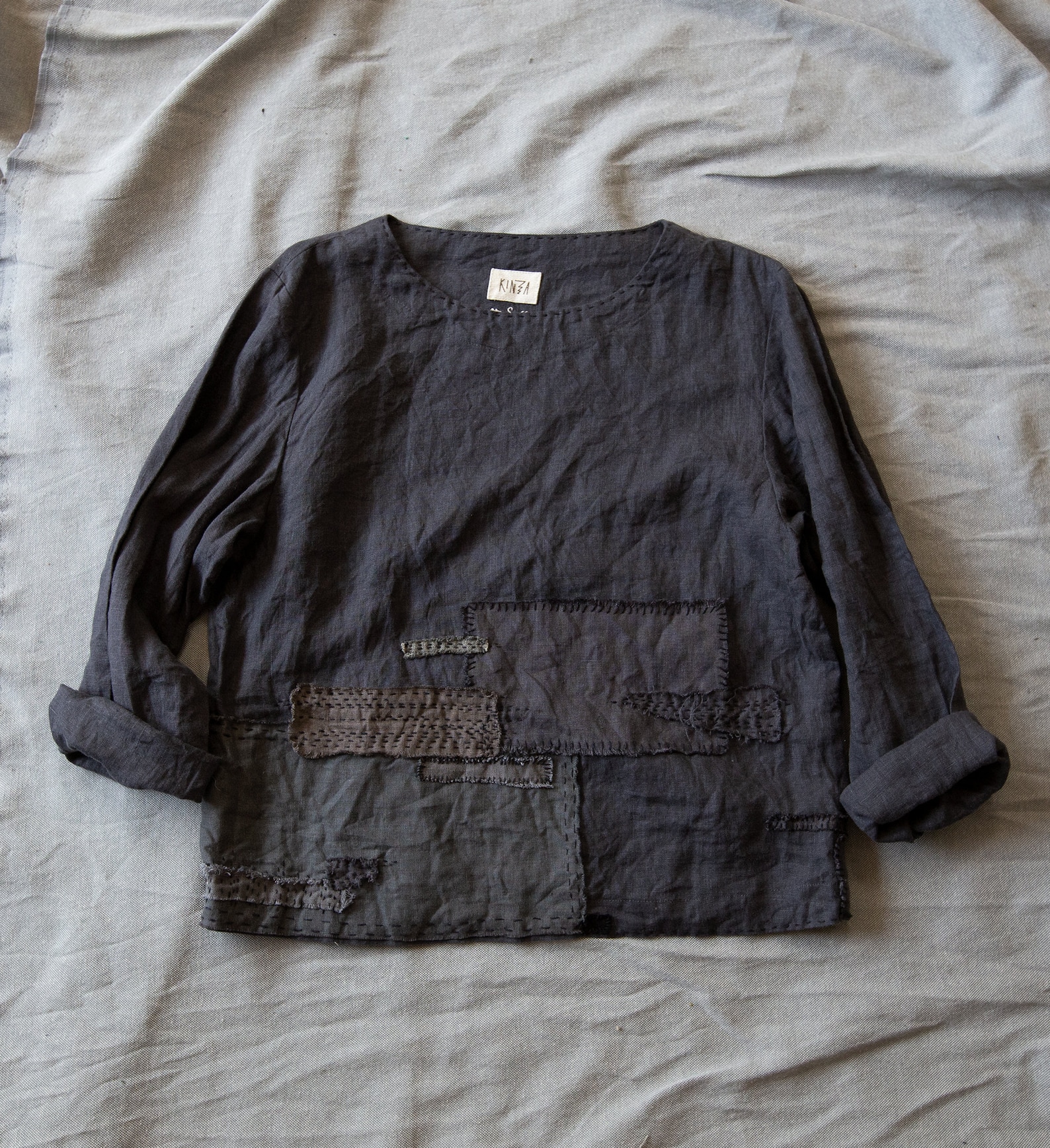 Men's Boro Linen Top MOSS. off Black Dark Grey Linen Shirt - Etsy