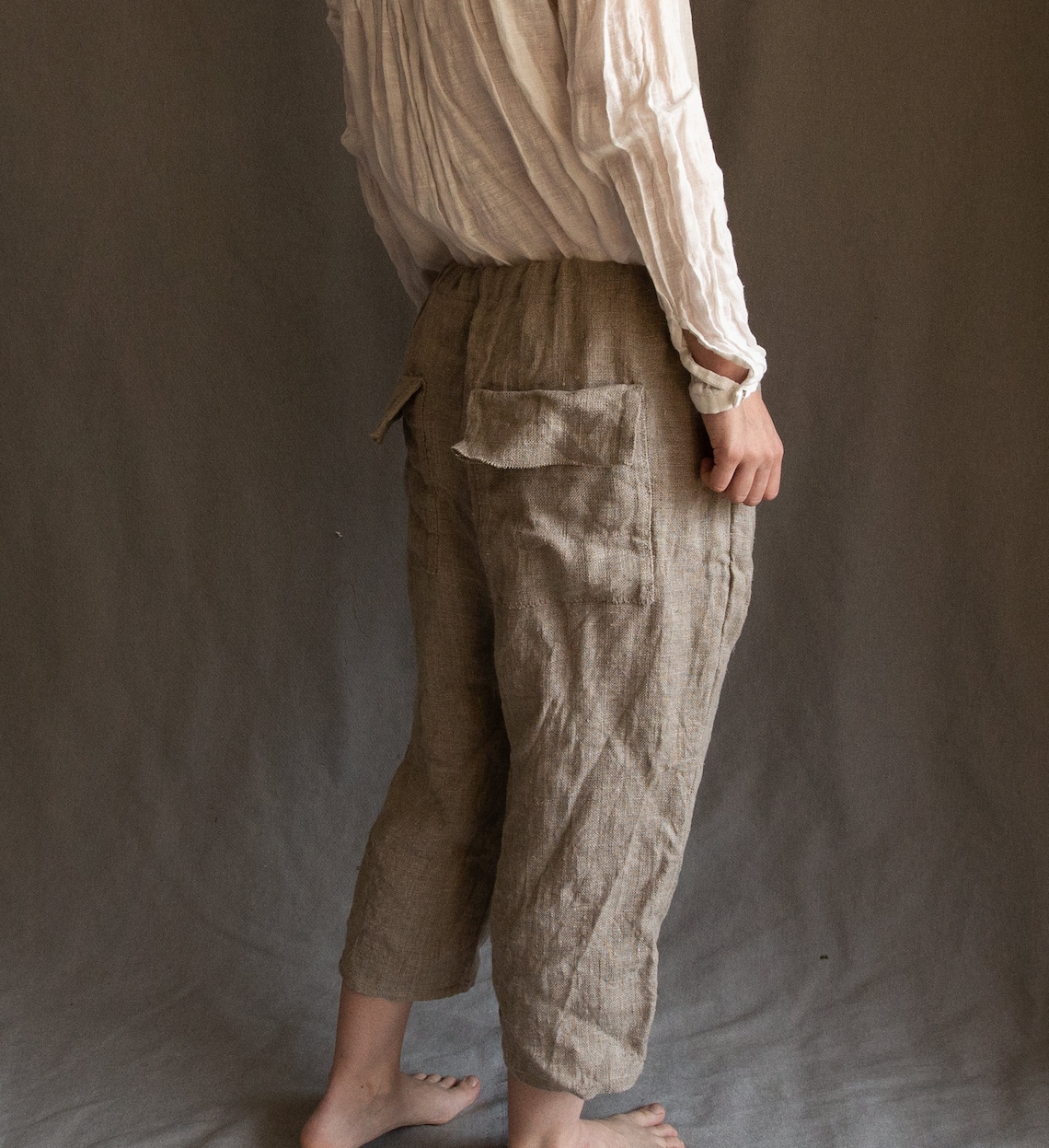 Linen Women's Sackcloth Pants MILL. Natural Grey Linen | Etsy