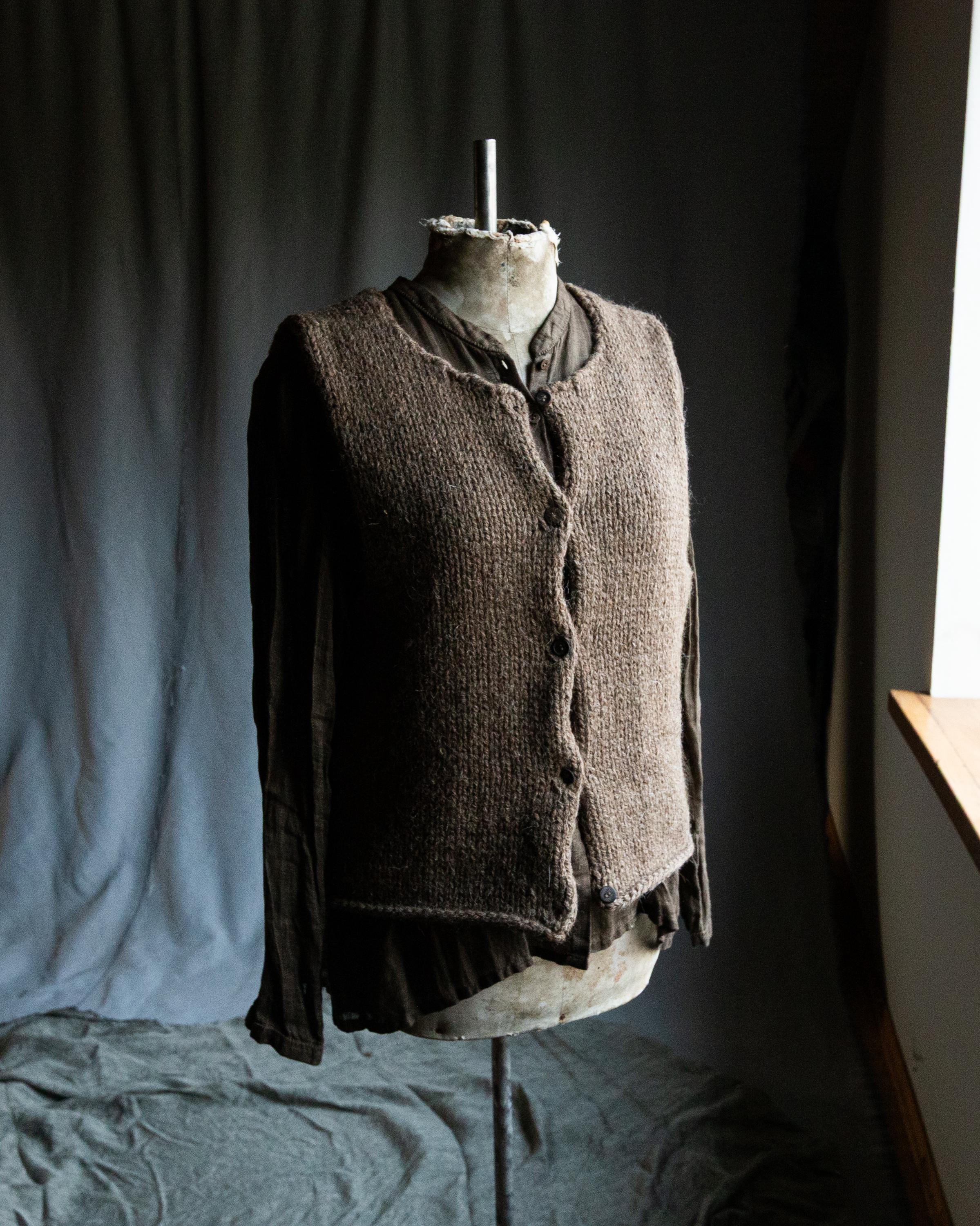 Women's Hand Knitted Vest HIGHLAND, Grey Rustic Wool - Etsy