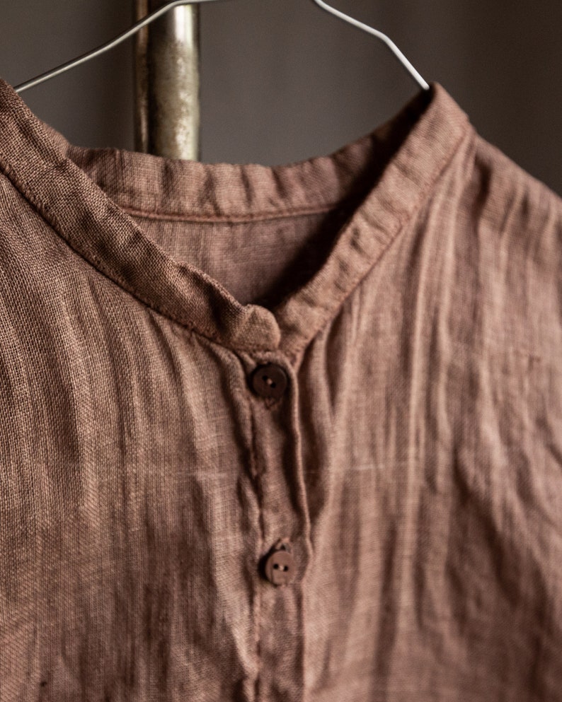 Blush Pink Women Linen Shirt CLOUD. Naturally Dyed Linen Women - Etsy