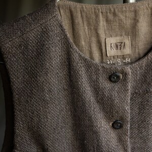 Men's Wool and Hemp Vest DUST. Grey Brown Warm Vest Woolen Vintage ...
