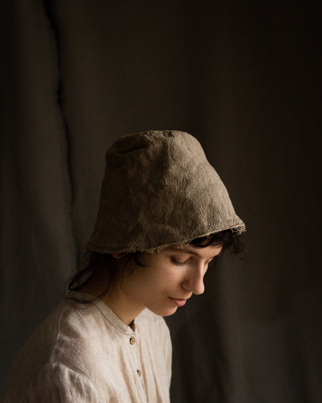 Natural Grey Hat CLAY. Linen Hat Organic Eco Friendly Cap Handmade ...