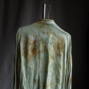 Hand Dyed Splotchy Shirt FADE. Semi Sheer Linen Women Vintage Blouse ...