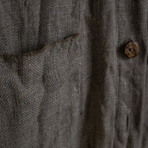 Mens Linen Shirt Duster FOREST. Linen Mens Clothing Natural Grey Undyed ...