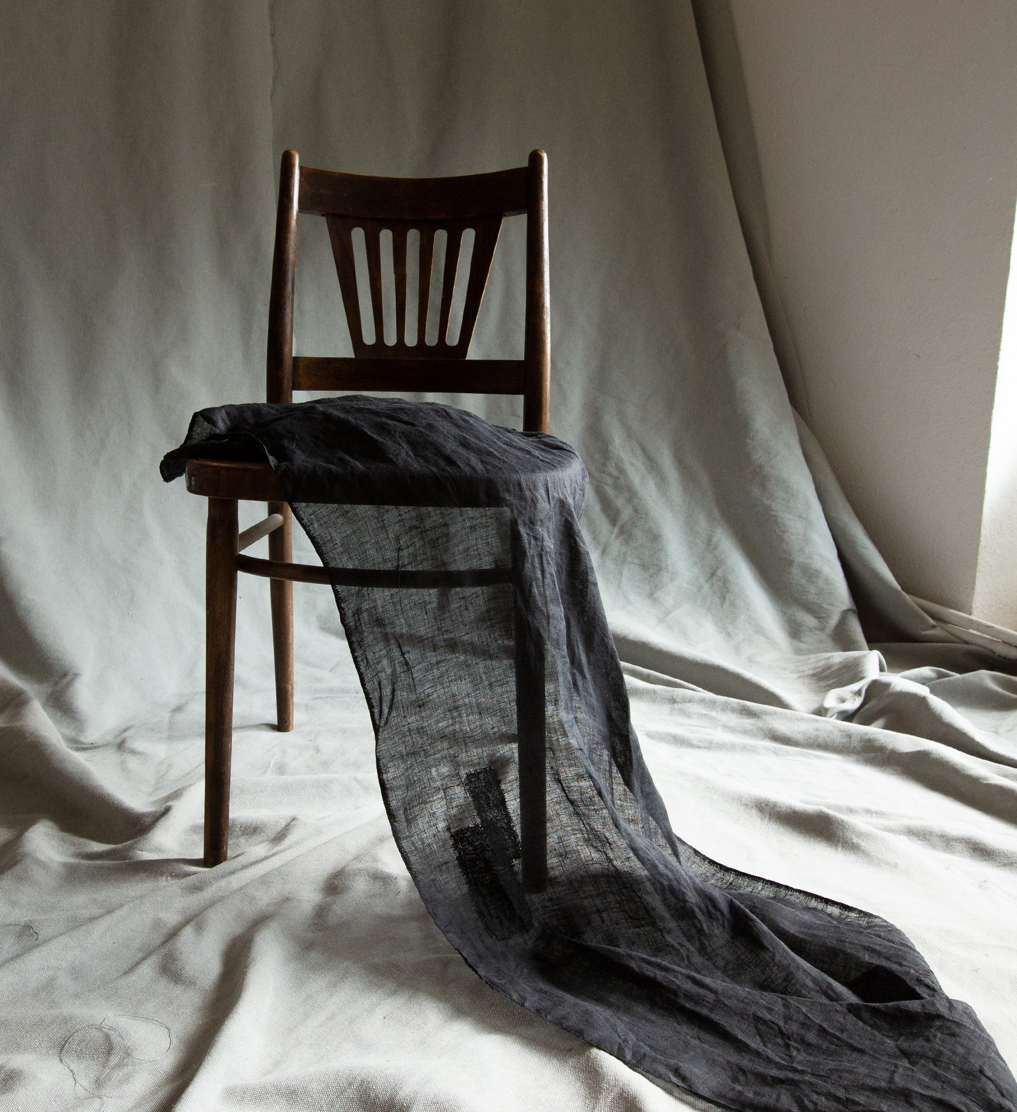 Black Witchy Linen Scarf NIGHT. Gothic Semi Sheer Scarf Boho - Etsy