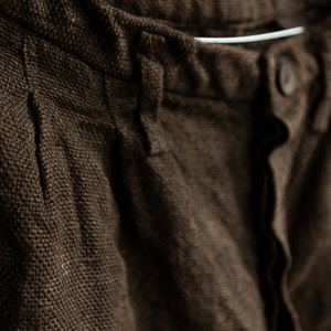 Men's Linen Natural Sackcloth Pants HEMINGWAY. Buttoned Trousers Grey ...