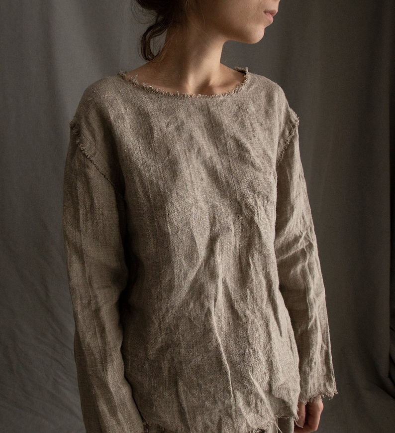 White Women Linen Top NOMAD. Rustic Linen Blouse Linen Shirt - Etsy