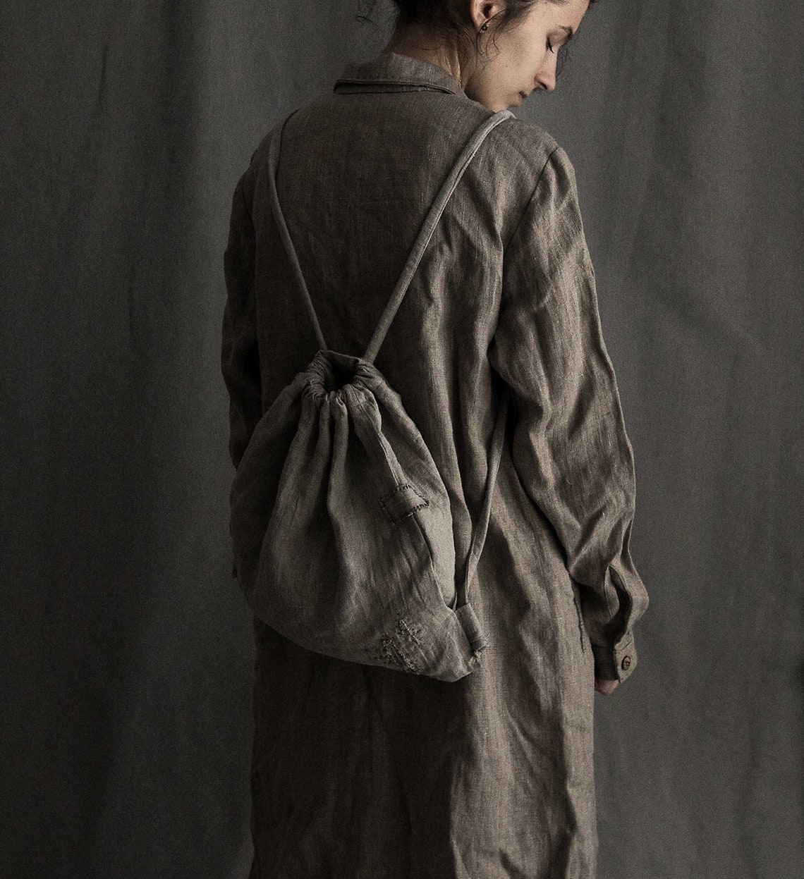 Small Linen Backpack Flax Bag Knapsack Linen Summer Boro - Etsy