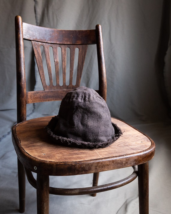 Naturally dyed purplish grey hat CLAY. Linen hat organic eco | Etsy